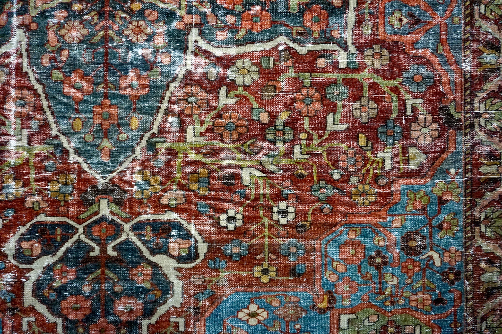 10’ x 14’5 Classic Antique Rug Muted Wine, Blue and Green 20’s Carpet ...