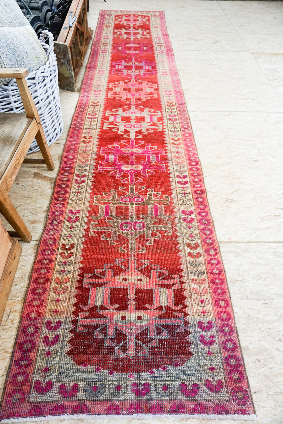 3 x 15 MCM Oushak Runner Turkish Red and Pink – Linda's Barn